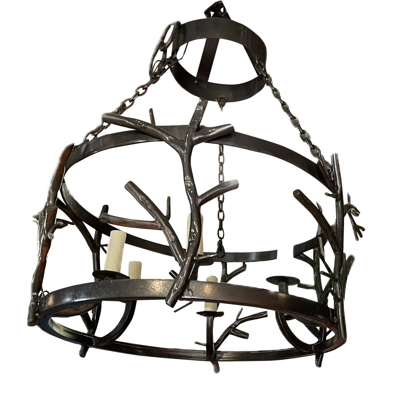 Iron Branch Rustic Modern Chandelier by Giana Allen | Chairish
