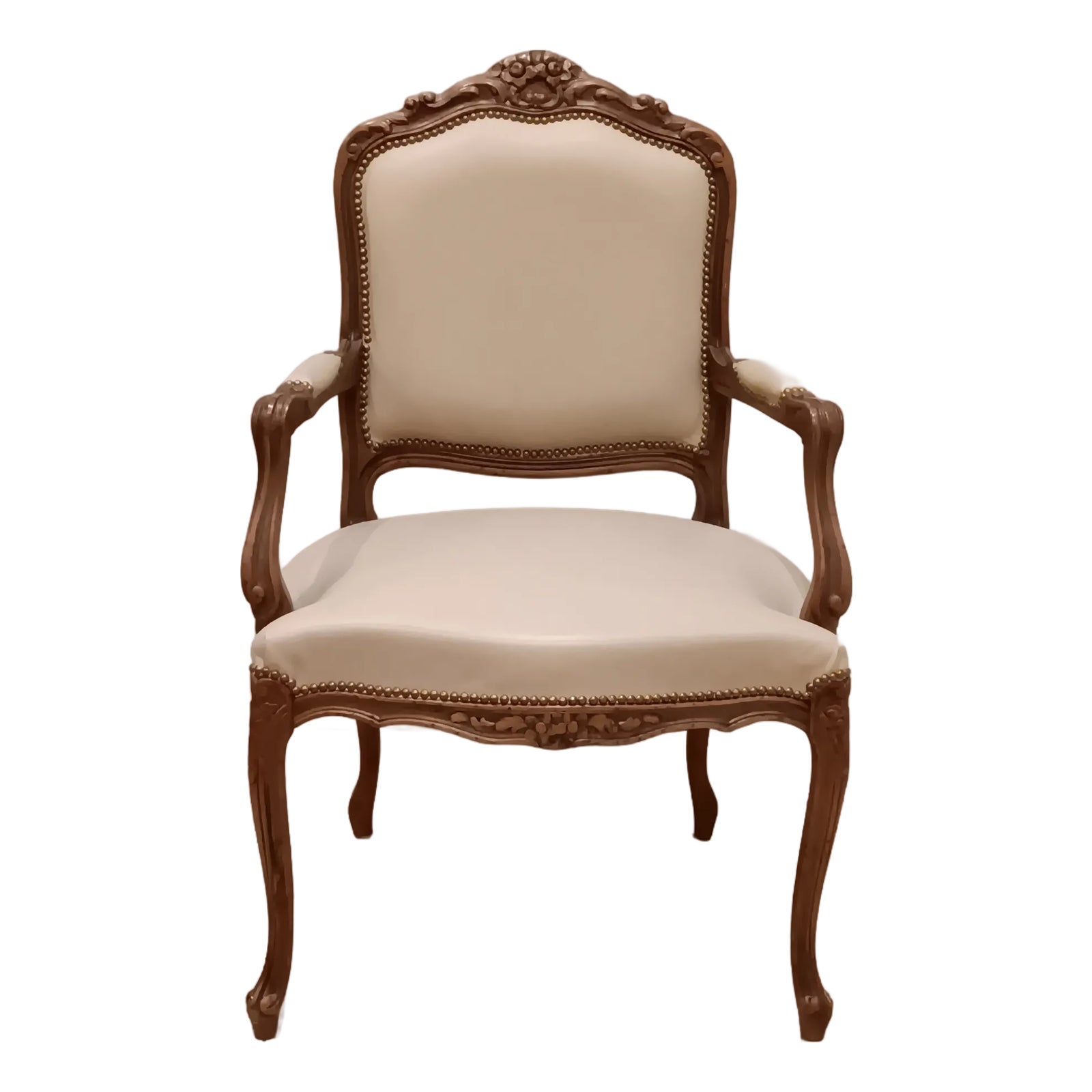 Vintage Italian Chateau d'Ax Spa Leather Arm Chair With Brass Nailhead ...