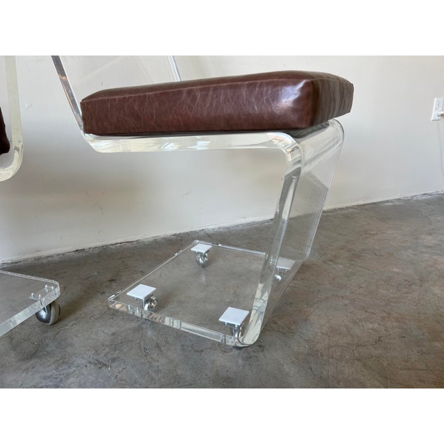 Vintage Z - Shape Heavy Thick Lucite Counter Stools - a Pair | Chairish