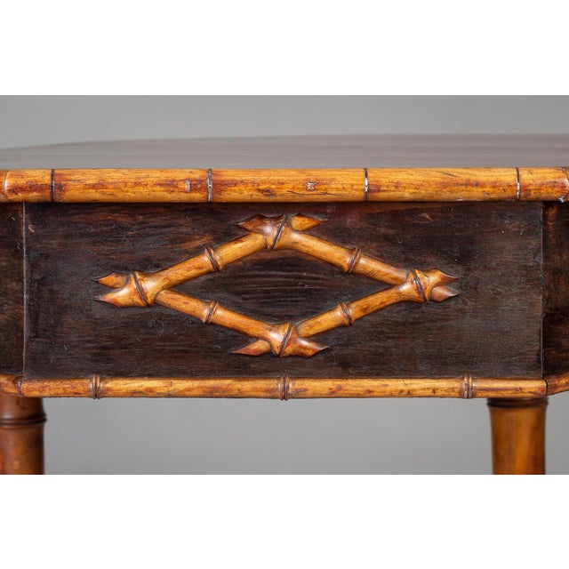 Antique Faux Bamboo Center Table | Chairish