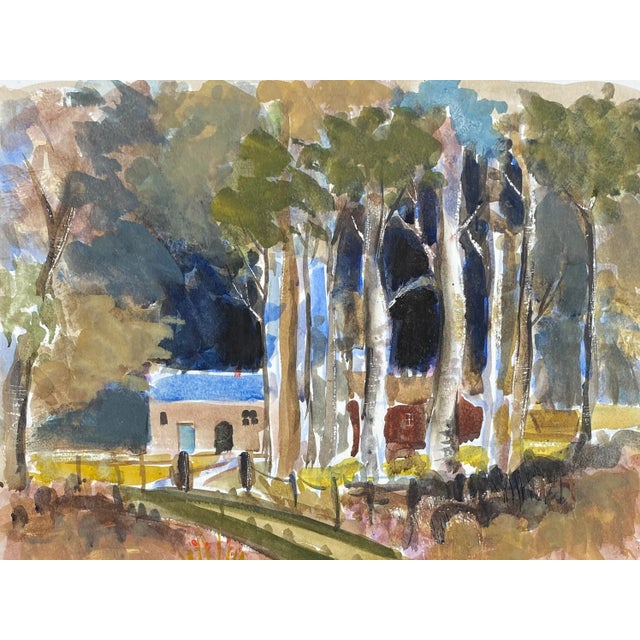 1991 Fred Atkinson House in the English Woods Watercolor | Chairish