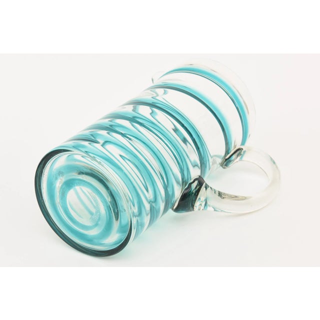 Vintage Murano Turquoise Swirl and Clear Glass Lemonade and Ice Tea Set ...