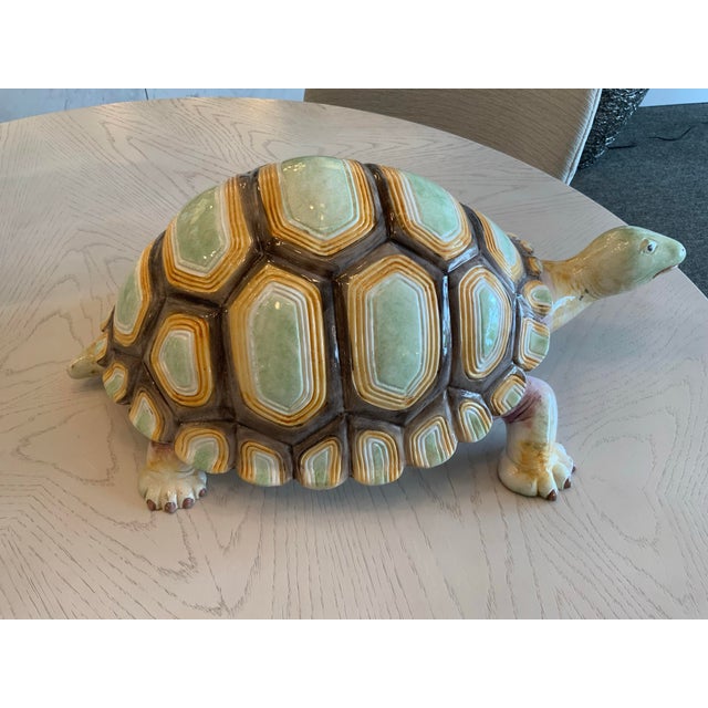 Vintage Ceramic Turtle Statue | Chairish