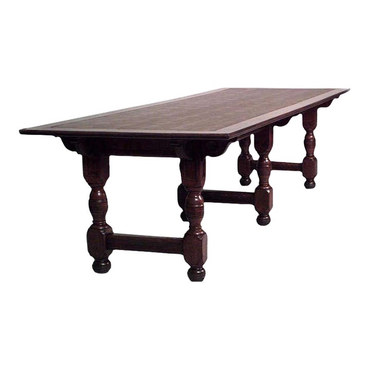 English Renaissance Style Oak Refectory Table | Chairish