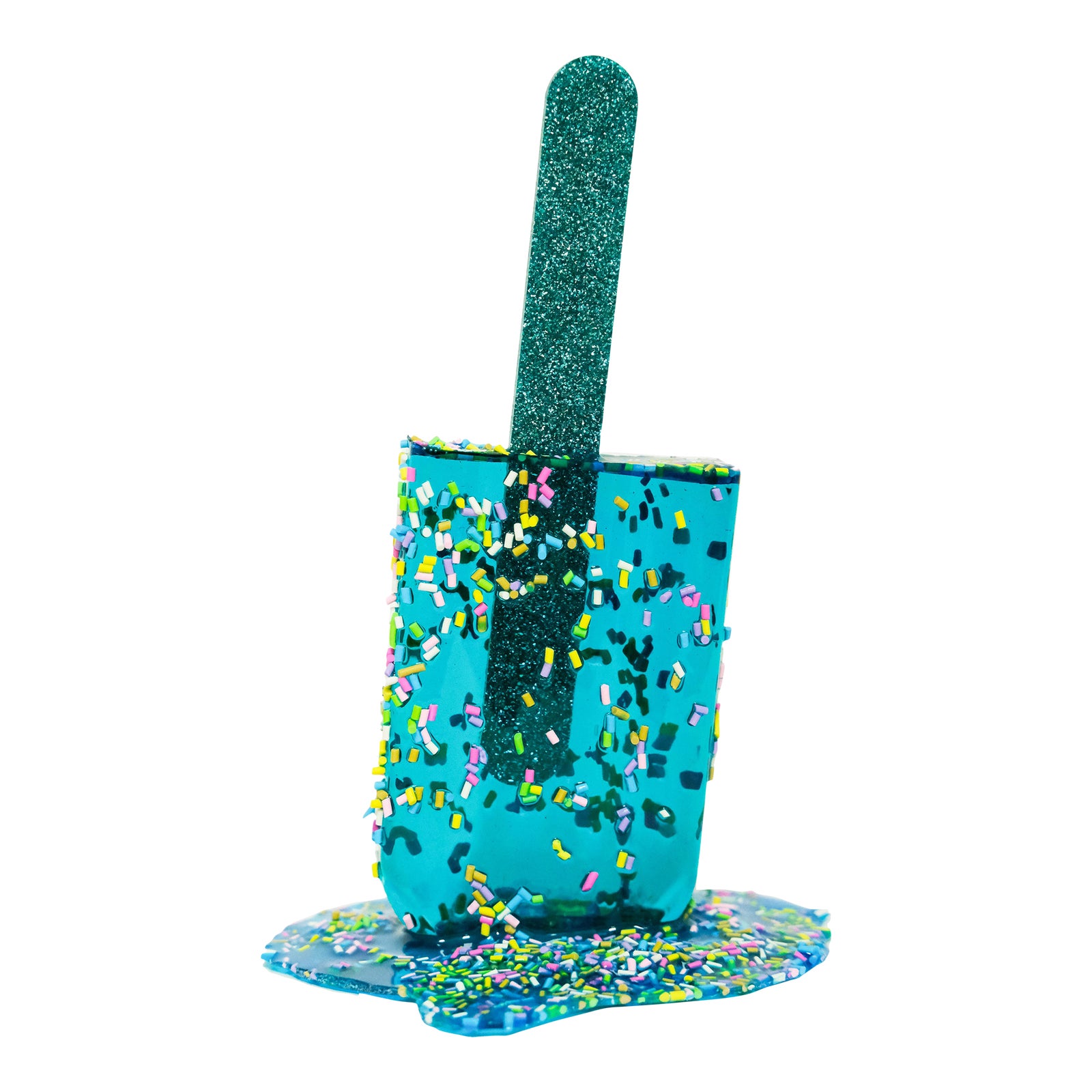 "Aqua Sprinkle Pop" Pop Art Sculpture by Betsy Enzensberger | Chairish