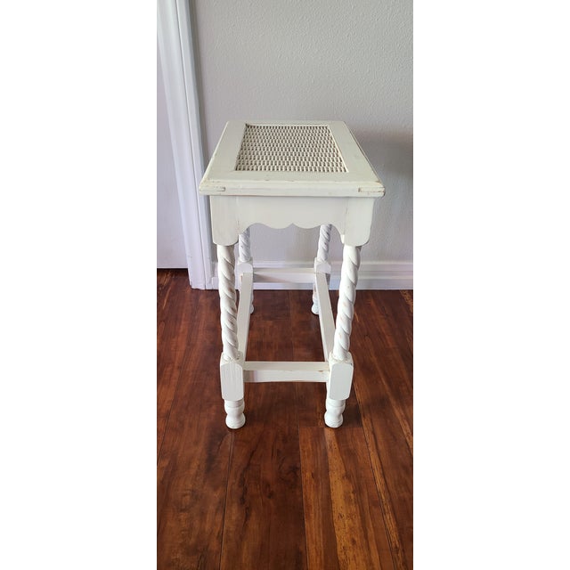 1970s Mid-Century Small White Painted Side Table | Chairish