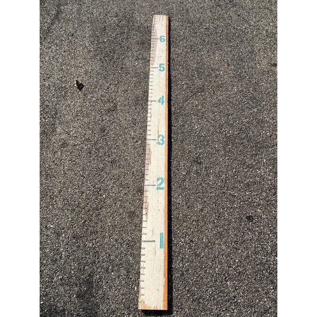 Early 20th C. Hand-Painted + Hewn Wooden Ruler / Height Measure | Chairish