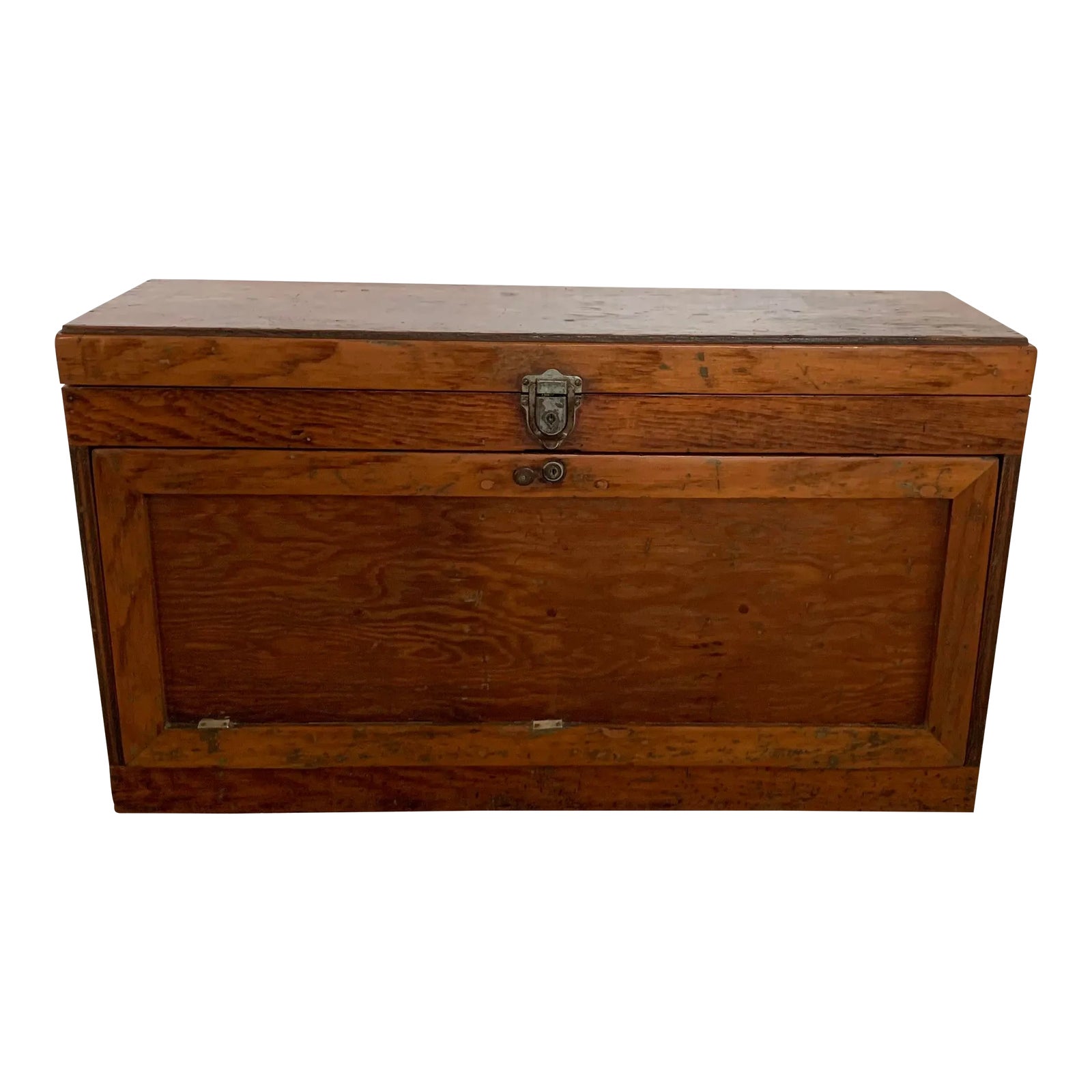 Mid 20th Century Vintage Craftsman’s/Collector’s Chest, Trunk With ...