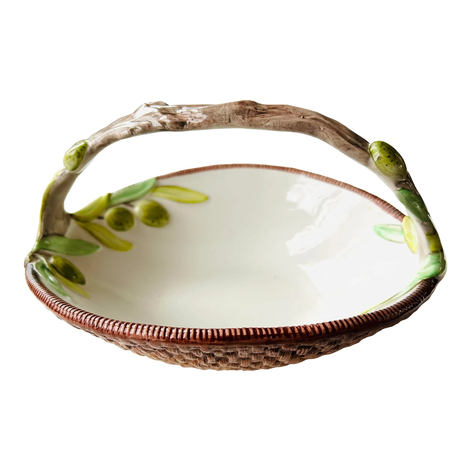 Vintage Jilly Walsh Mariposa Italy Ceramic Basket Centerpiece | Chairish