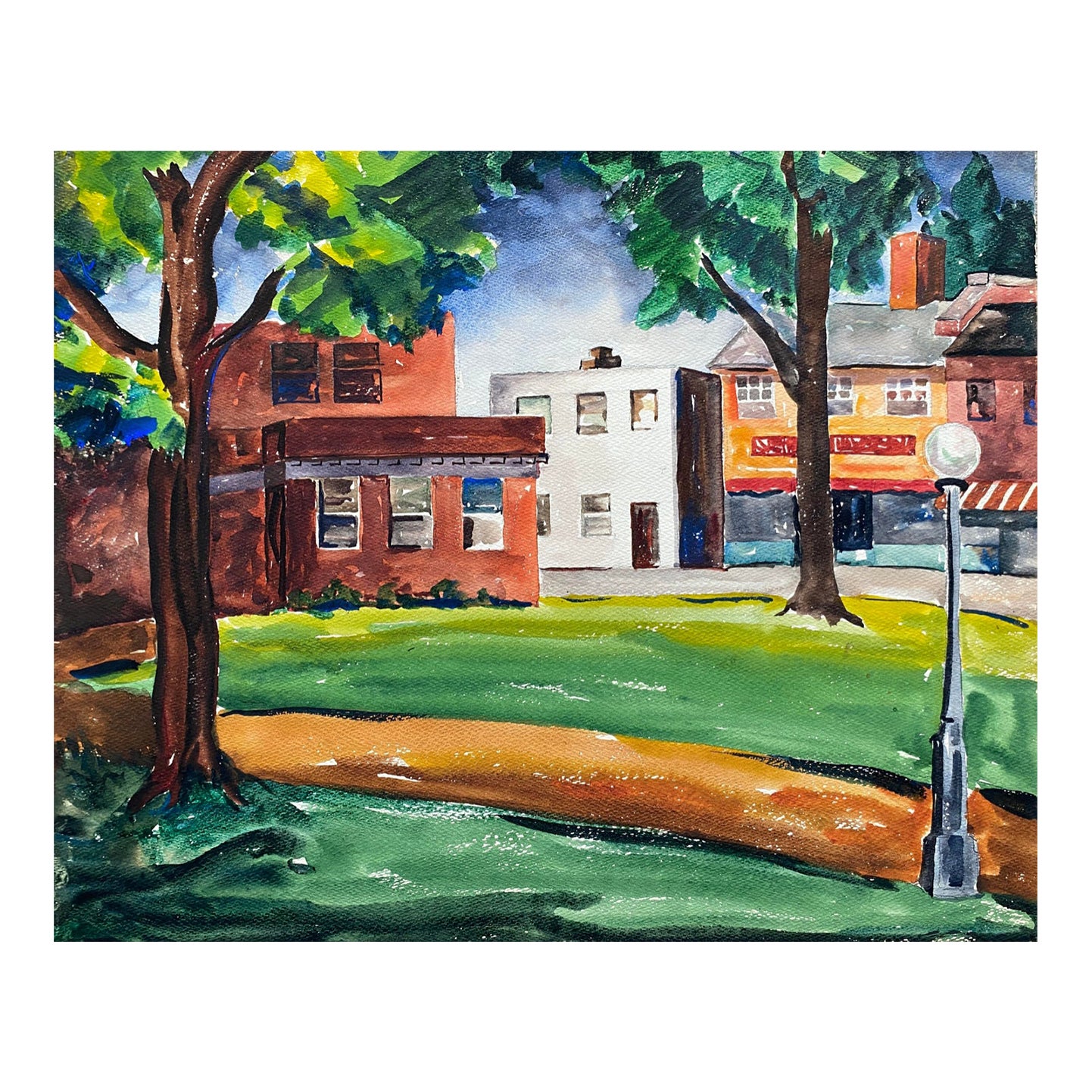 1930s James Wilson Indianapolis Park Watercolor | Chairish