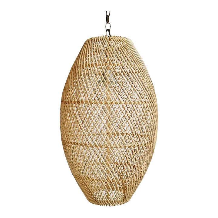 Rattan Bead Pendant Light Small | Chairish