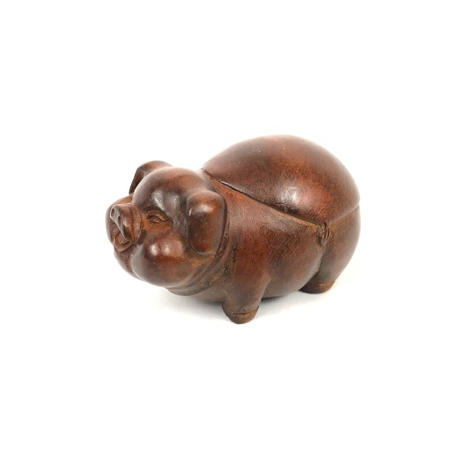 1970s Japanese Wooden Boxwood Netsuke Hand Carved Draped Chubby Little ...