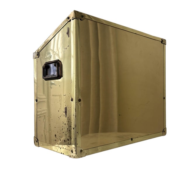 Vintage Architectural Digest Brass Campaign Trunk Style Magazine Holder ...