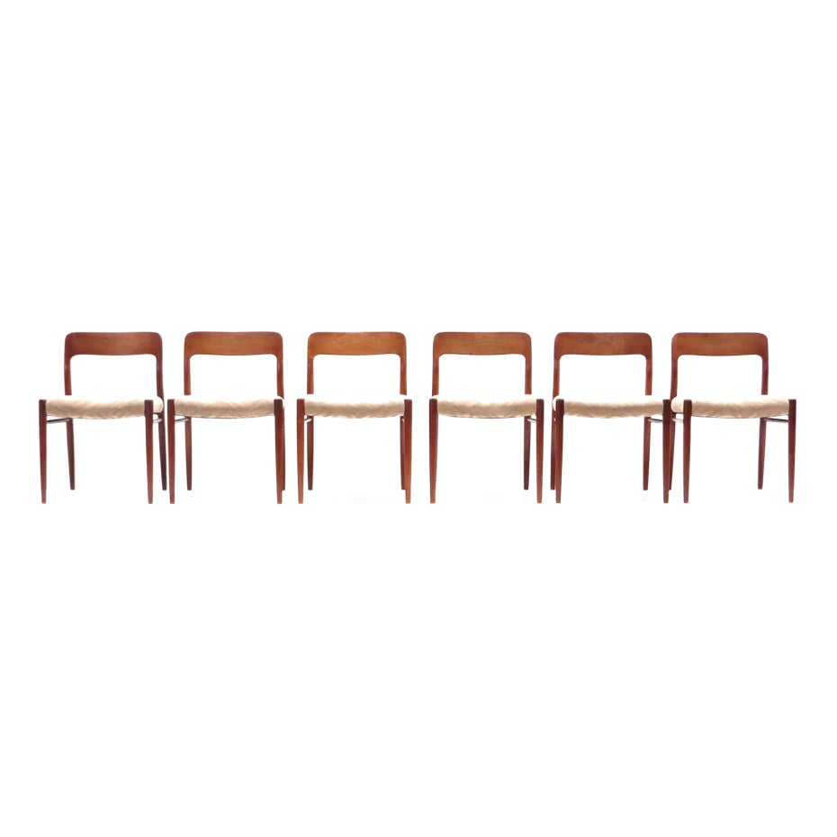 Model 75 Chairs by Niels Möller, 1960s, Set of 6 | Chairish