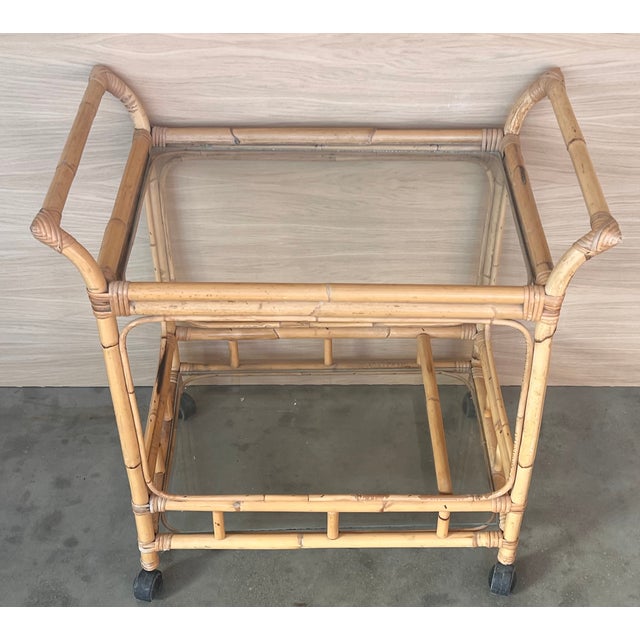 Mid-Century Modern Bamboo Tea Cart, Garden Furniture | Chairish