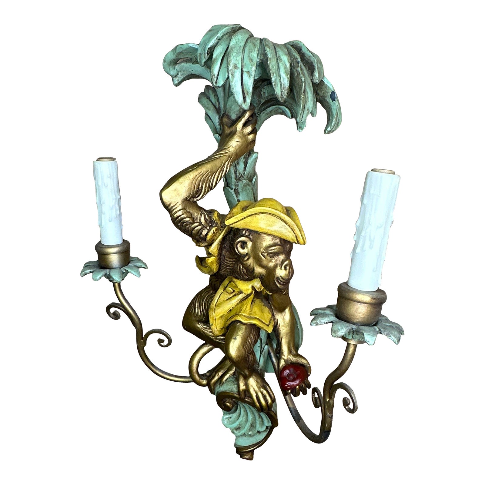 Pair Maitland-Smith Monkey Wall Sconces | Chairish