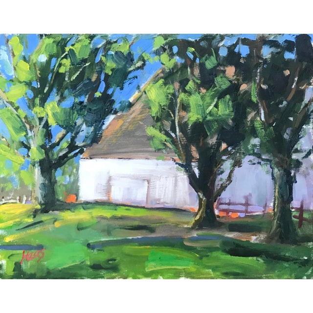 Rush Ranch Barn Original Plein Air Landscape Oil Painting | Chairish