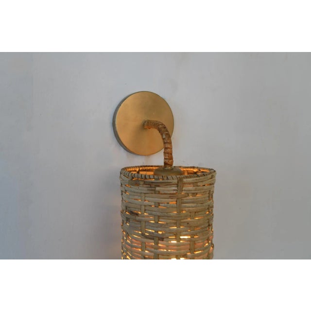 Wicker Rattan Wall Sconce | Chairish