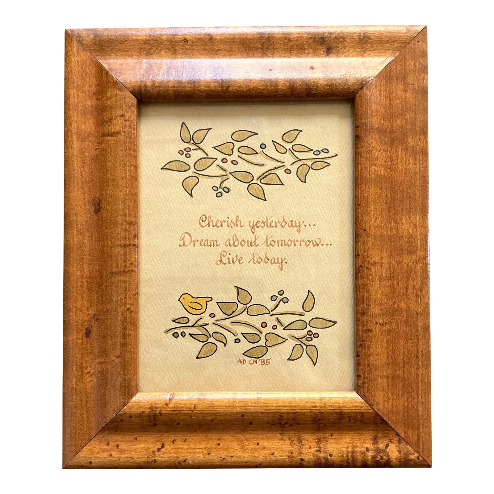 1980s Original Vintage Inspirational Folk Art Cherish Yesterday ...