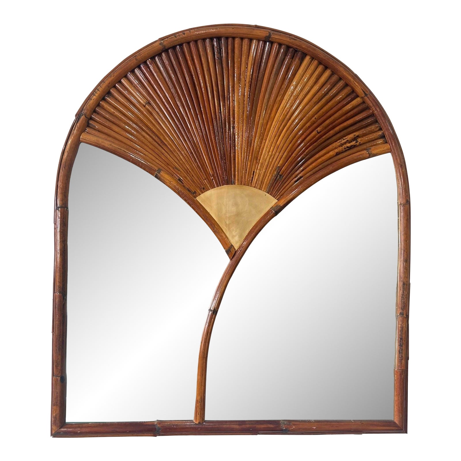 1970s Gabriella Crespi Rising Sun Collection Mirror | Chairish