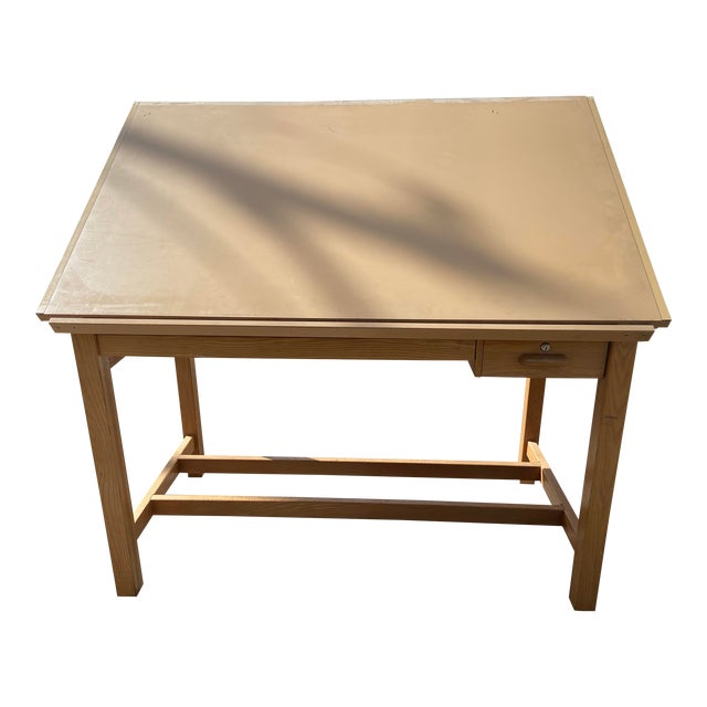 1980s Vintage Hamilton Oak Drafting Table | Chairish