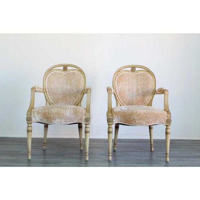 Vintage French Style Round Back Dining Chairs - a Pair | Chairish