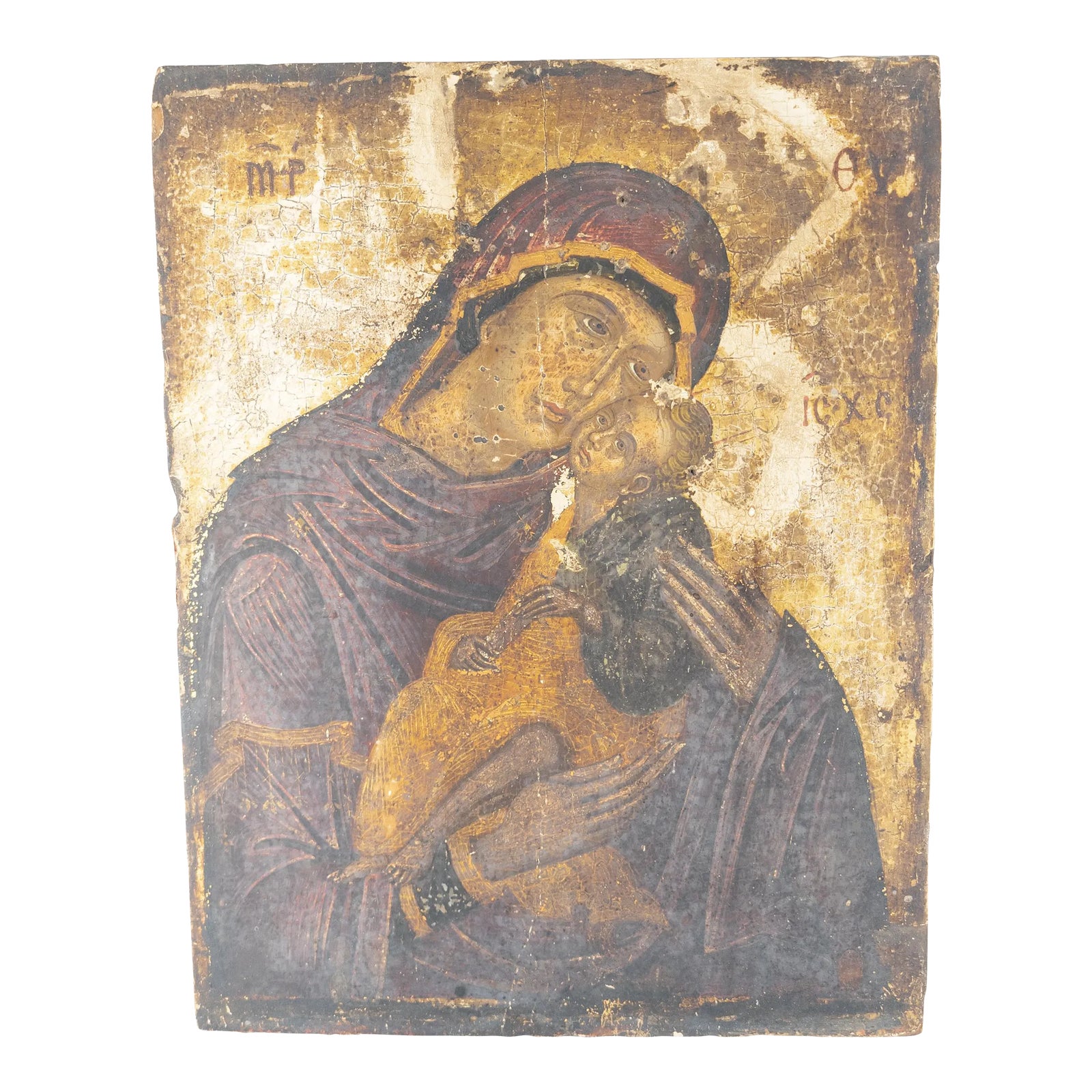 16th Century Veneto-Cretan School Christian Icon of Mother of God ...