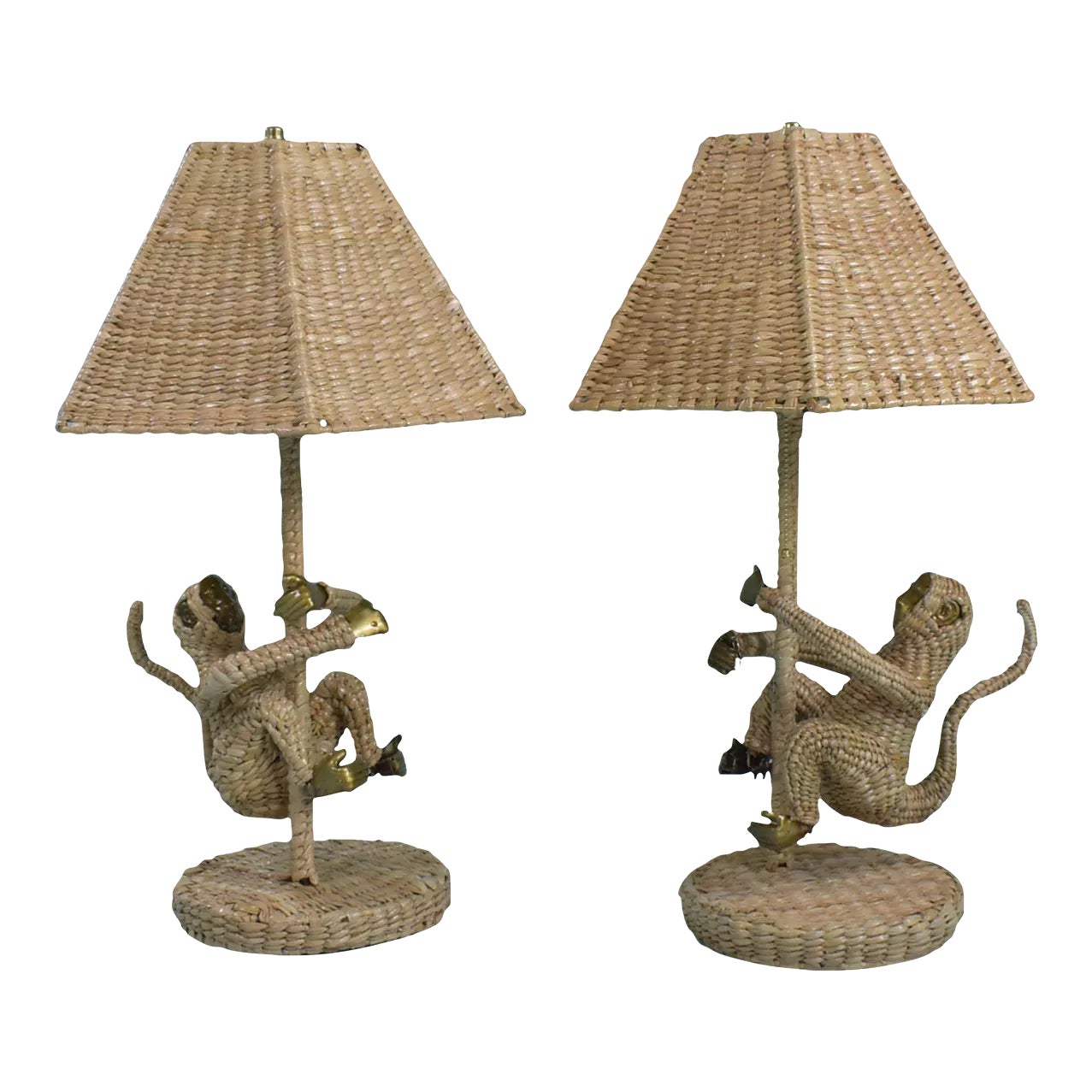 Climbing Monkey Lamps Mario Lopez Torres - A Pair | Chairish