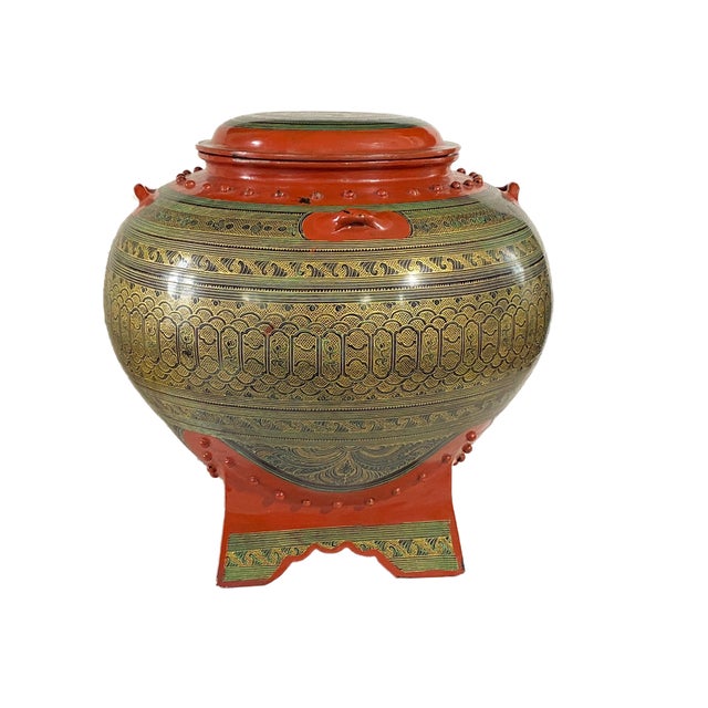 Museum Burmese Temple Offering Box /Vessel | Chairish