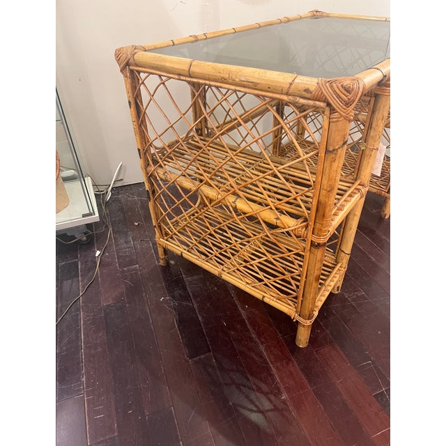 Mid Century Reed and Bamboo Desk | Chairish