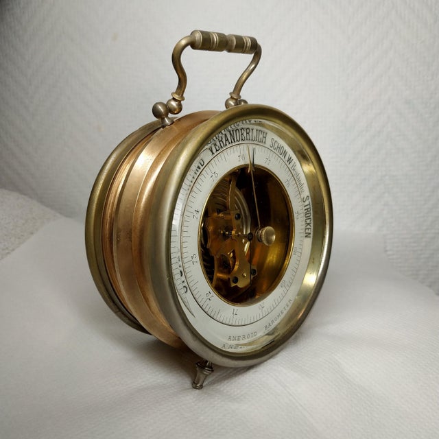 19th-20th Century German Desktop Tabletop Aneroid Barometer With an ...