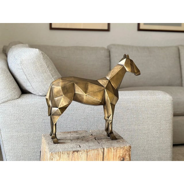 Modern Horse Sculpture, 1990s Equestrian European Cubism Horse Figurine ...