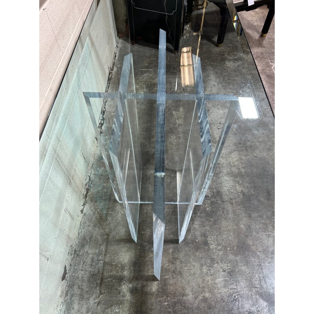 Mid Century Thick Lucite Console Table | Chairish