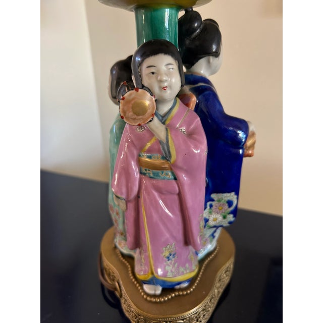 1940s Asian Porcelain Lady Lamp | Chairish