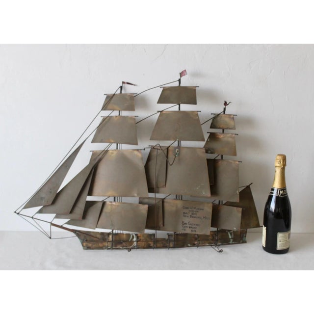1974 Syd Godfrey Brass Chas W. Morgan Whaler Ship Wall Sculpture ...