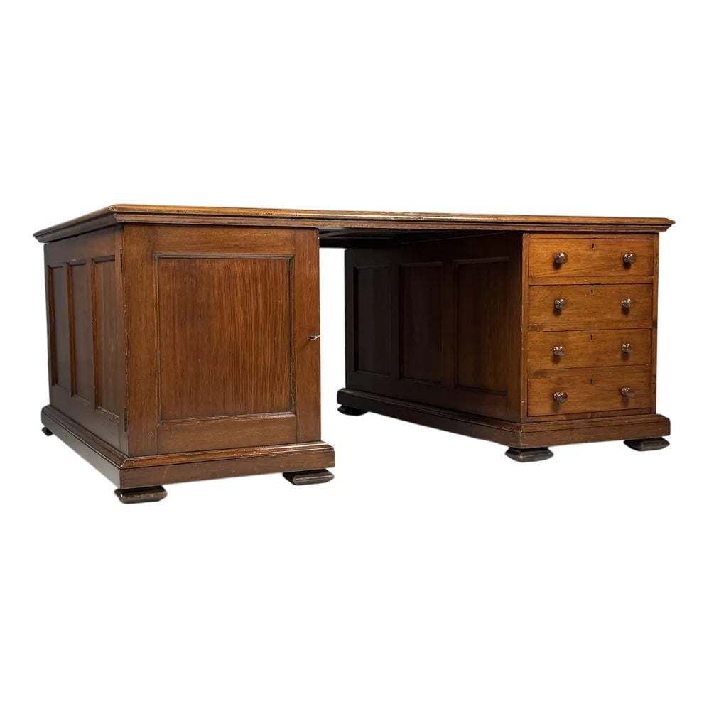 Partner Desk in Teak | Chairish