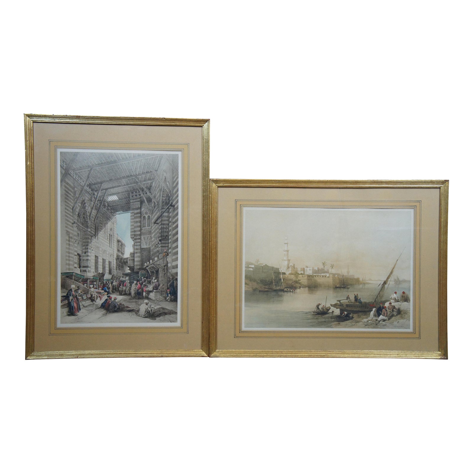 Late 20th Century Set of 2 David Roberts Egypt Lithograph Prints Nile ...