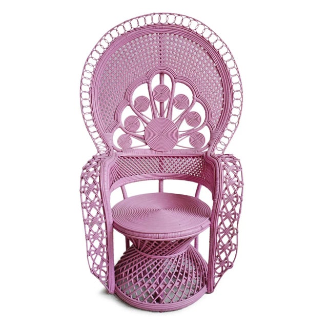 Lilac Wicker Peacock Chair | Chairish