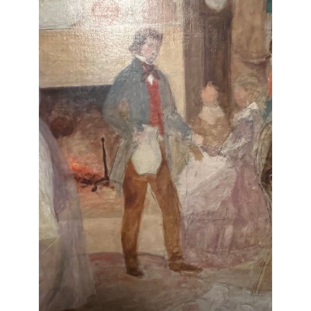 Early 19th Century Early American Social Realism Oil on Canvas Painting ...