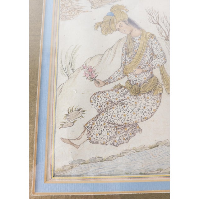 17th/18th Century Persian Safavid Drawing of a Young Man | Chairish