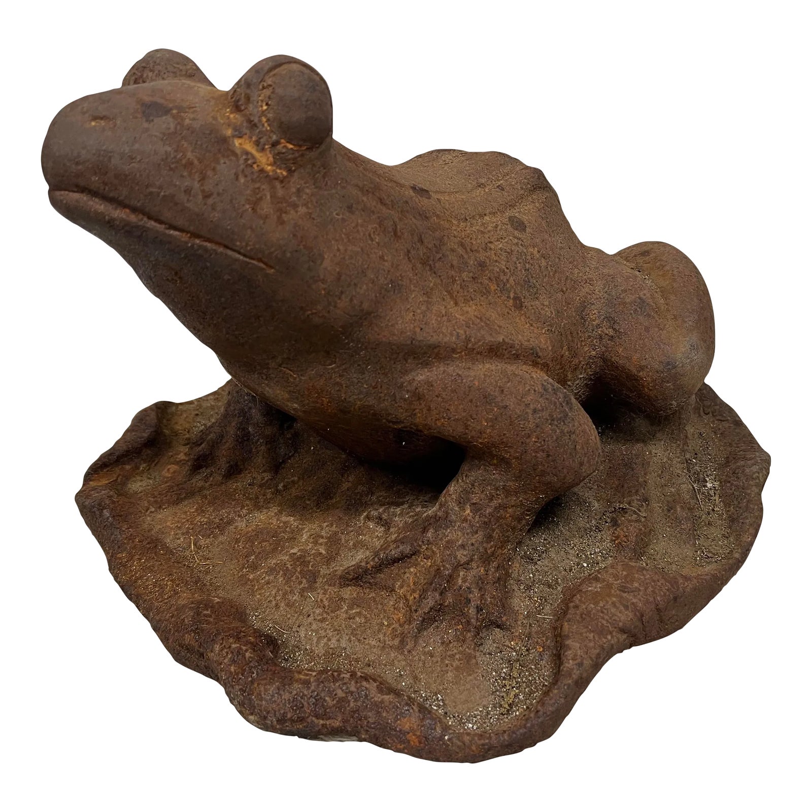 Heavy Cast Iron Garden Frog Garden Ornament | Chairish
