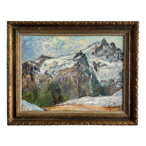 Jean Vinay, La Merge and La Mergette Mountain View, Oil on Canvas ...