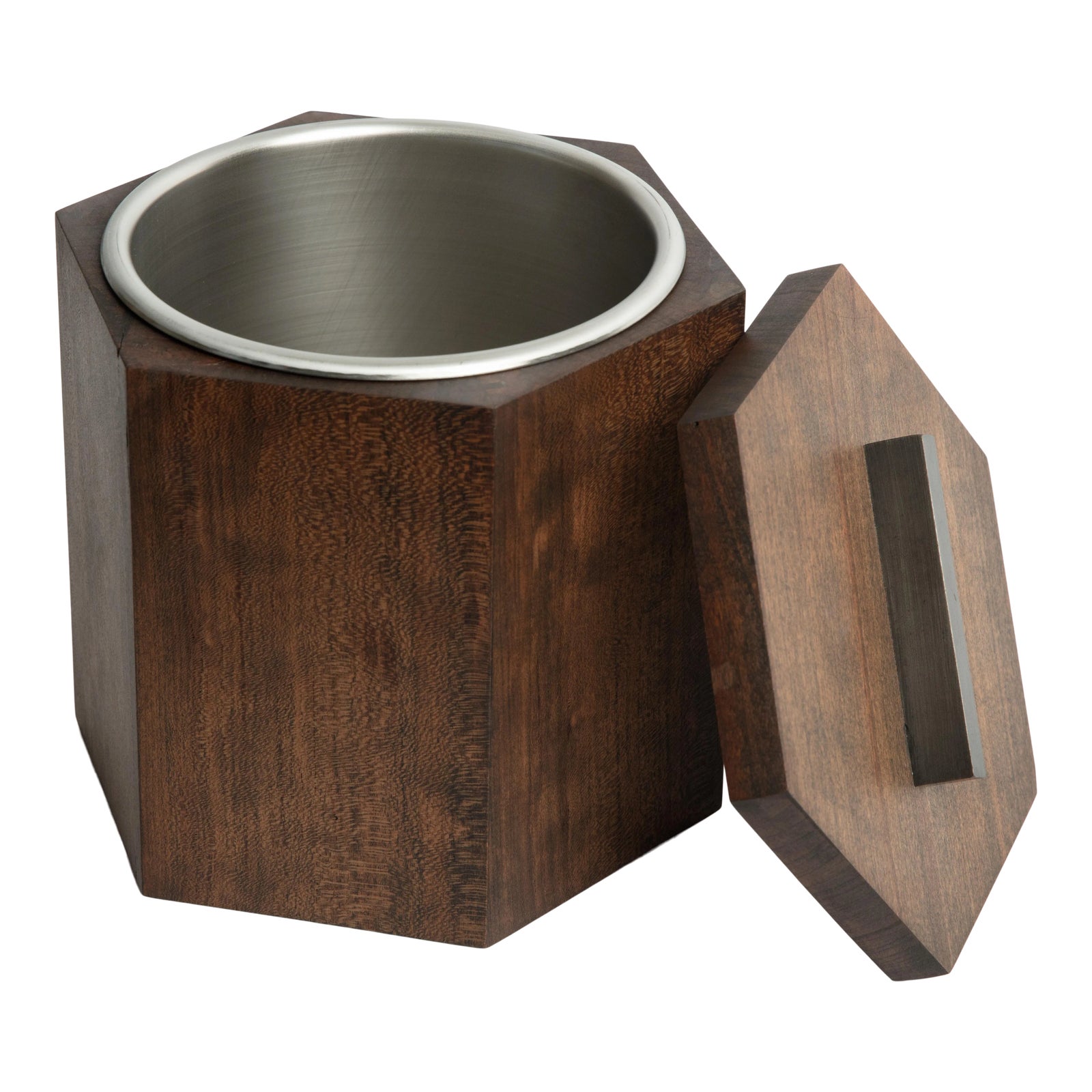 Ebonized Cherry Wood Ice Bucket Black Patina Steel Hardware by Alabama ...