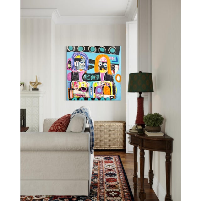 Aleea Jaques, "Friends" Original Abstract Contemporary Figure Painting ...