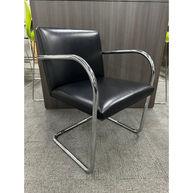 1980s Knoll Brno Tubular Leather Chairs- Set of 6 | Chairish