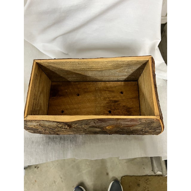 Late 20th Century Tree Bark Box Planter | Chairish