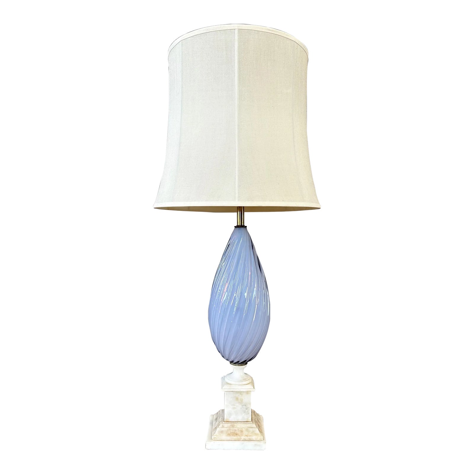 Italian Periwinkle Sommerso Murano Glass and Alabaster Table Lamp ...