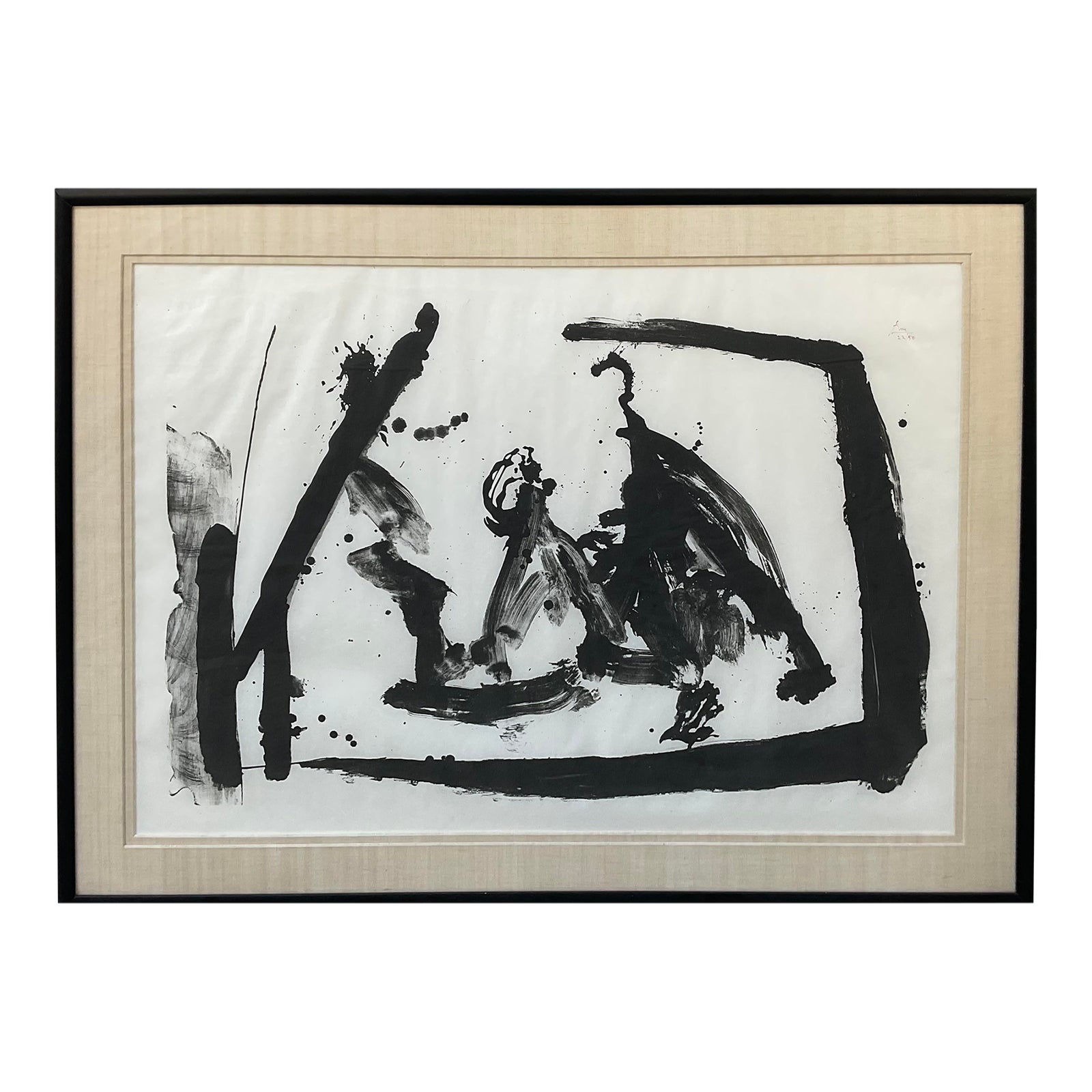 Large Robert Motherwell "La Guerra I" Lithograph, Signed | Chairish