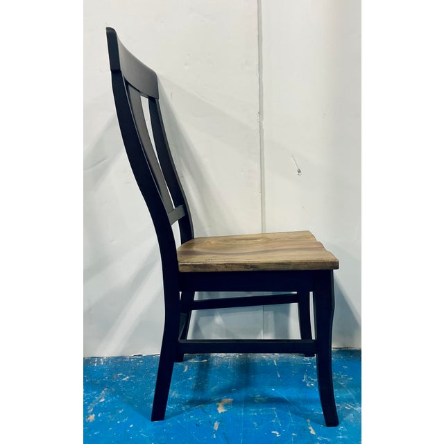 Modern Splat Back Wood Dining Side Chairs Set of 4 | Chairish