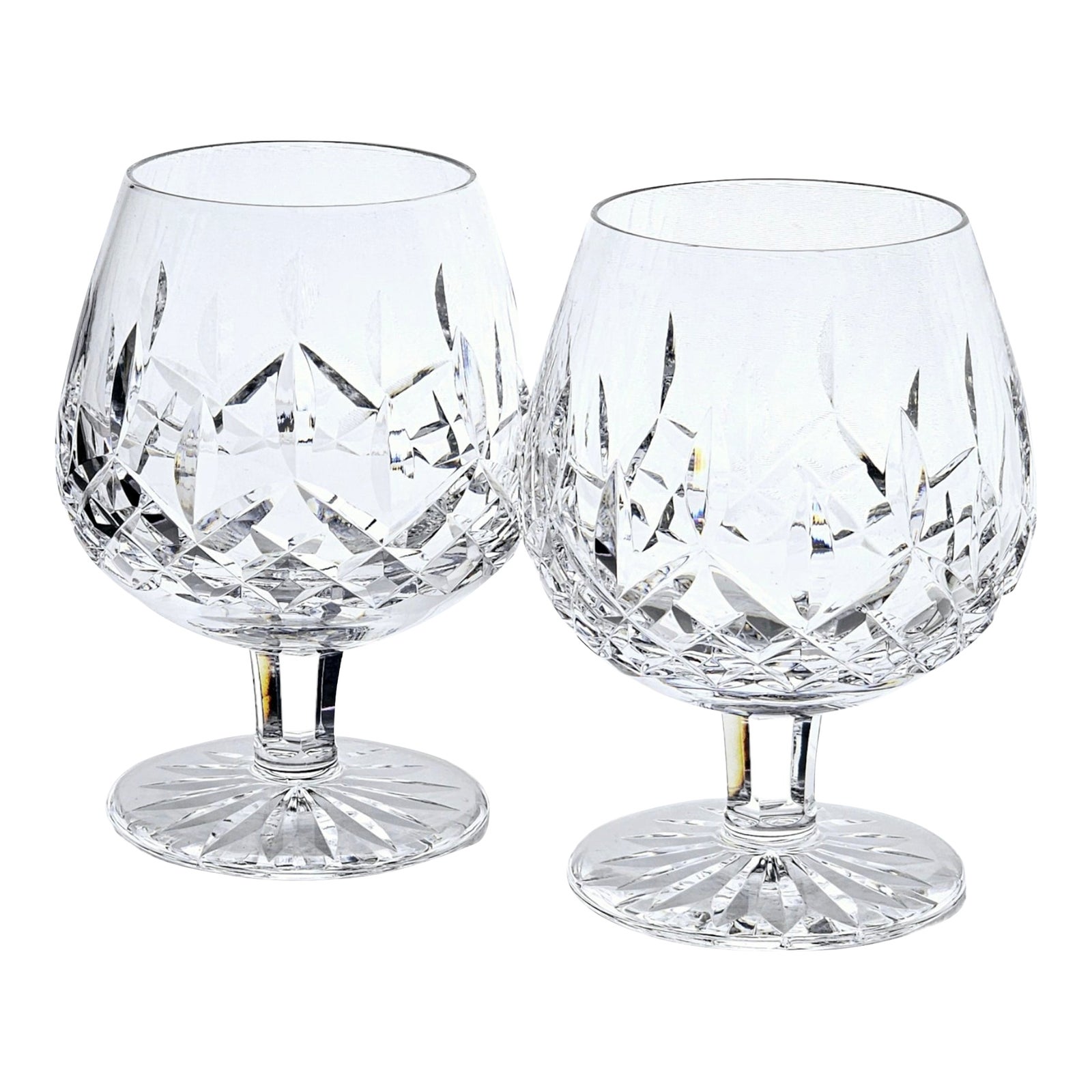 Waterford Lismore Crystal Brandy Snifter Glasses Pair Chairish